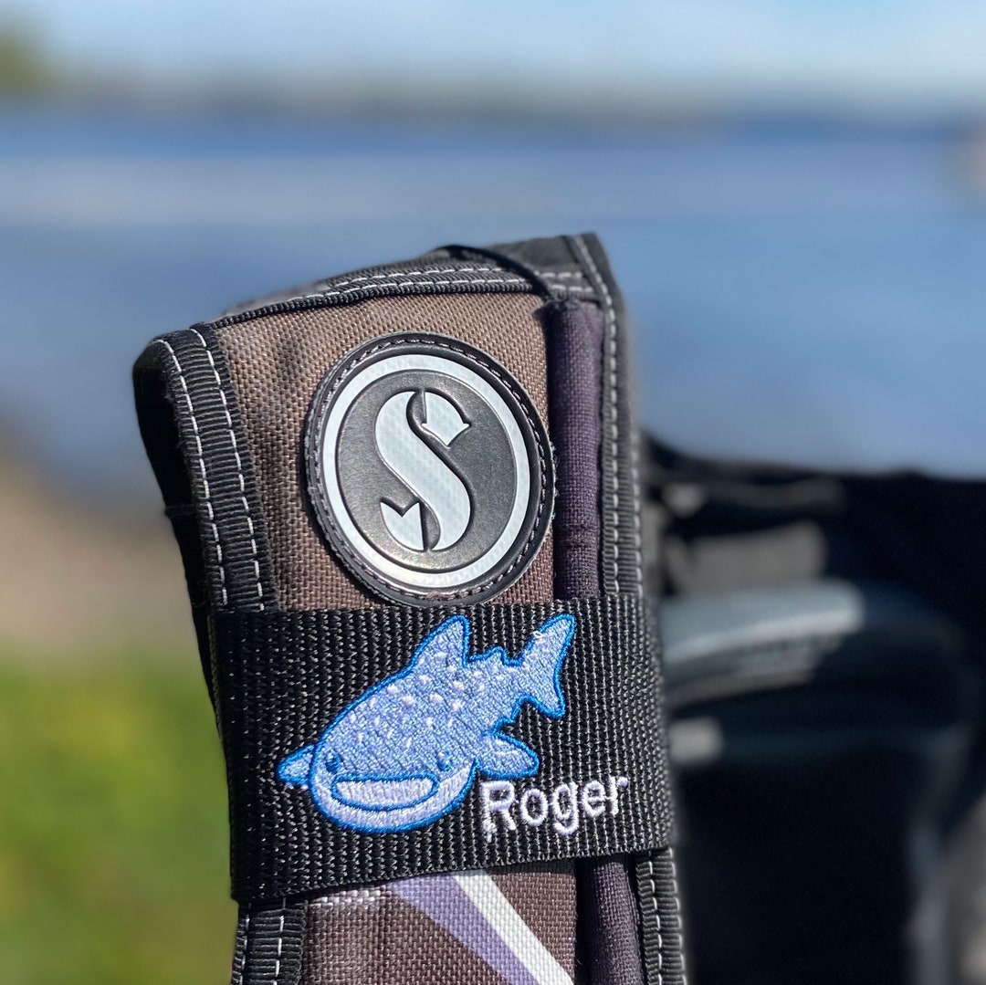 Personalised Whale Shark BCD Name Strap Custom Made With Your Name or ...