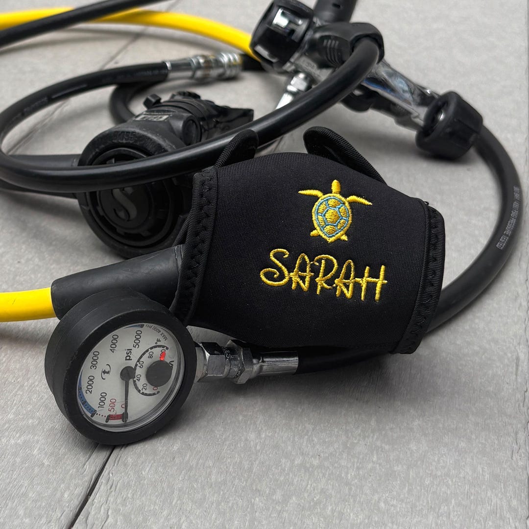 Personalized SCUBA Regulator Cover: Embroidered Turtle Neoprene ...