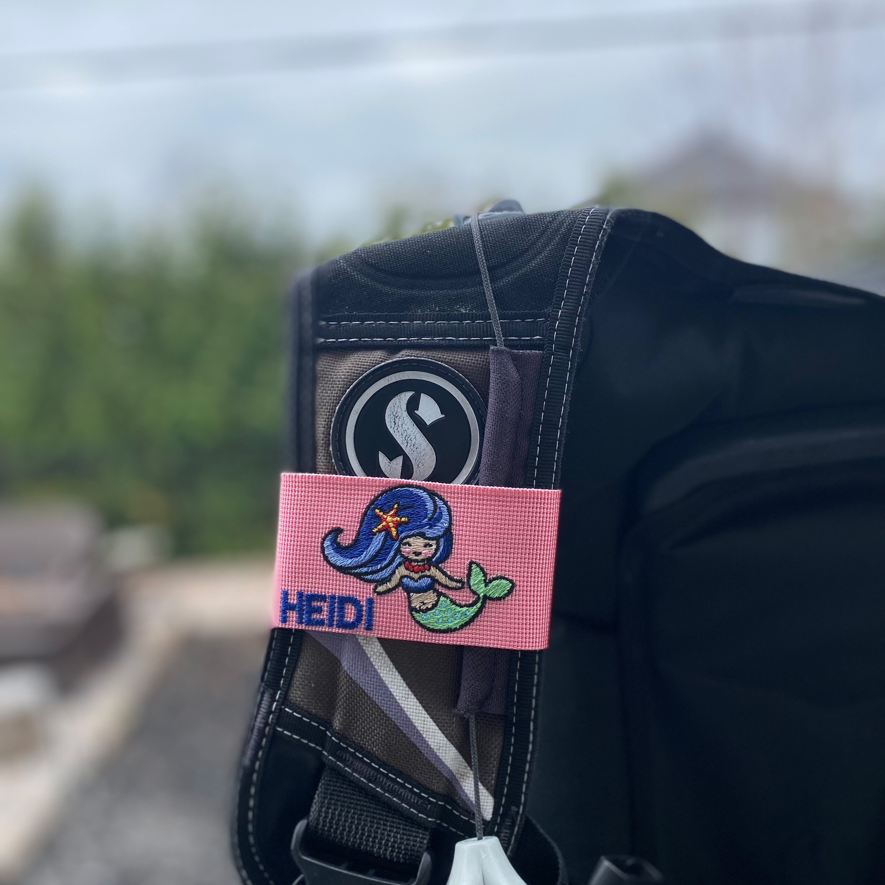 Personalised Mermaid BCD Name Strap | Custom Scuba Dive Tag With Name ...