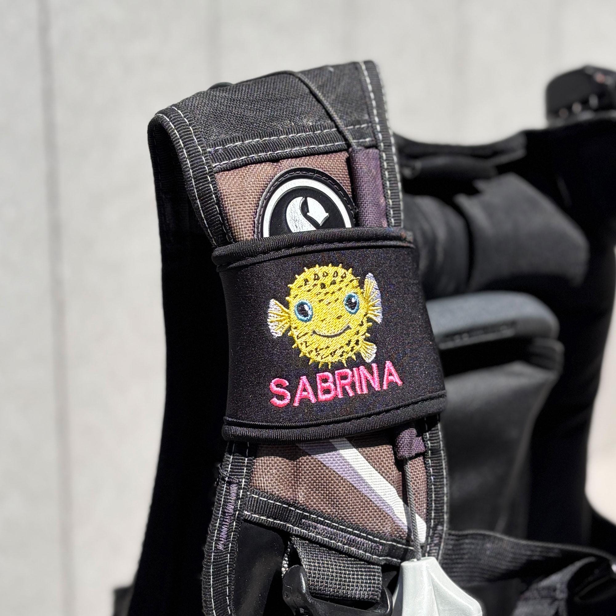Puffer Fish Embroidered BCD Name Strap - Custom SCUBA Diving Gift - Etsy