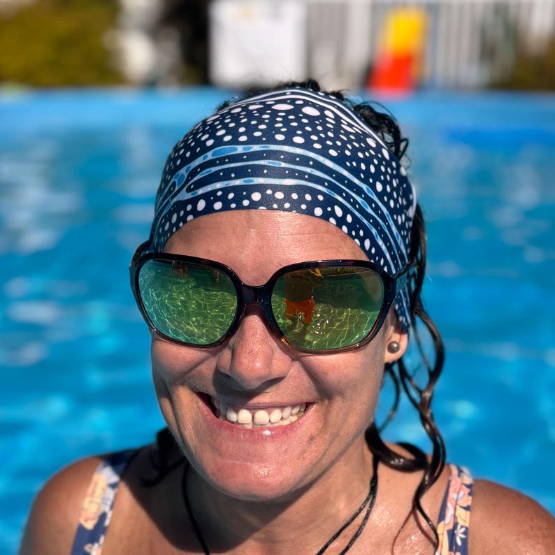Women Diving Headband With Sun Protection Featuring a Whale Shark ...