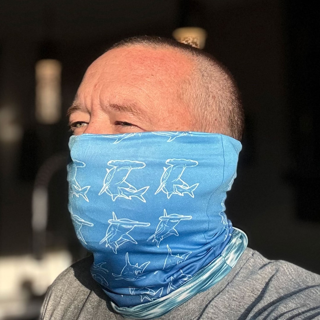 Neck Gaiter, Buff, Headband, SCUBA Head and Neck Cover With Hammerheads ...