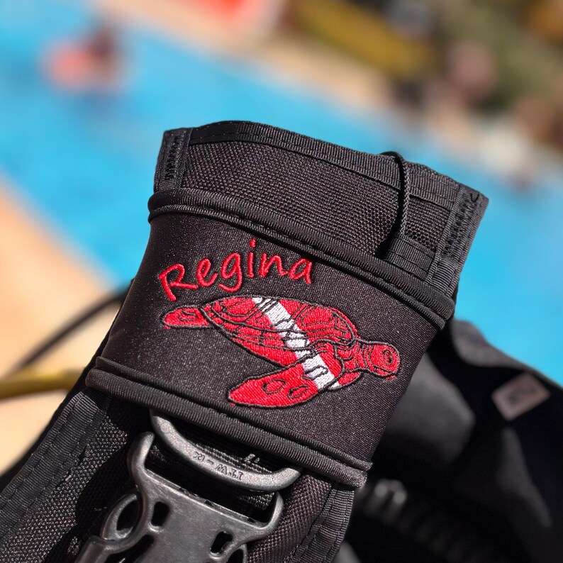 Personalized Sea Turtle Dive Flag BCD Name Strap | Custom Made With ...