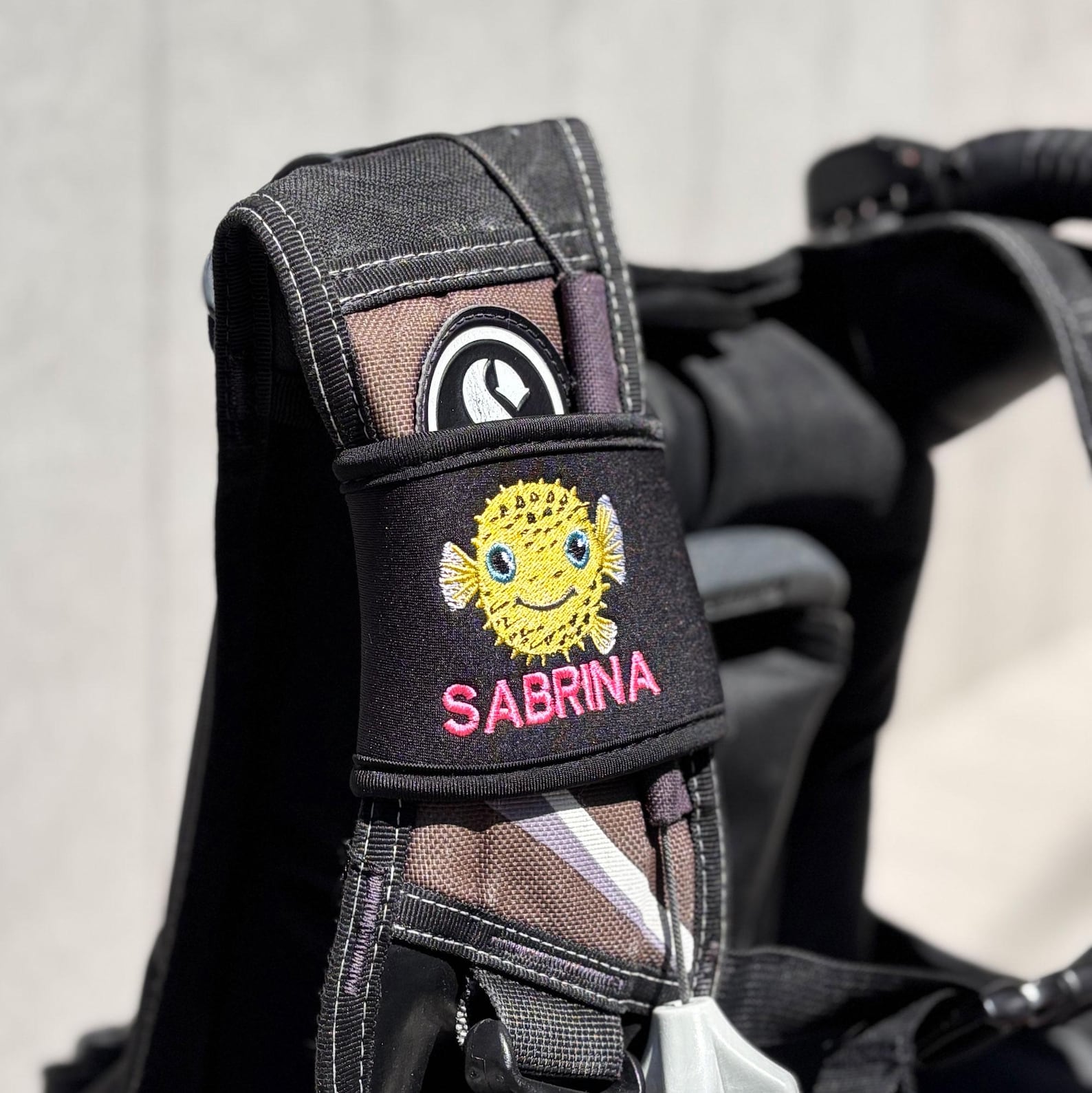Puffer Fish Embroidered BCD Name Strap - Custom SCUBA Diving Gift - Etsy