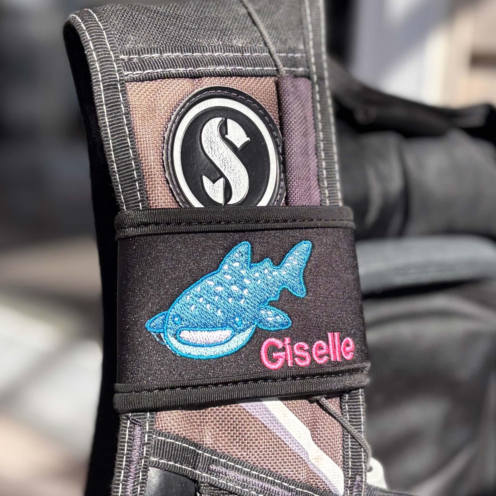 Personalised Whale Shark BCD Name Strap | Custom Made With Your Name or ...