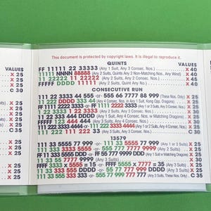 2024 Mahjong Card Printable - Etsy