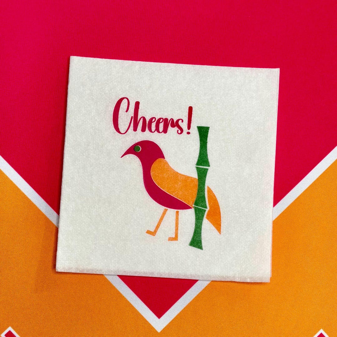 Mahjong Cocktail Napkins, Bam Bird Cheers! - Set of 16 - Etsy