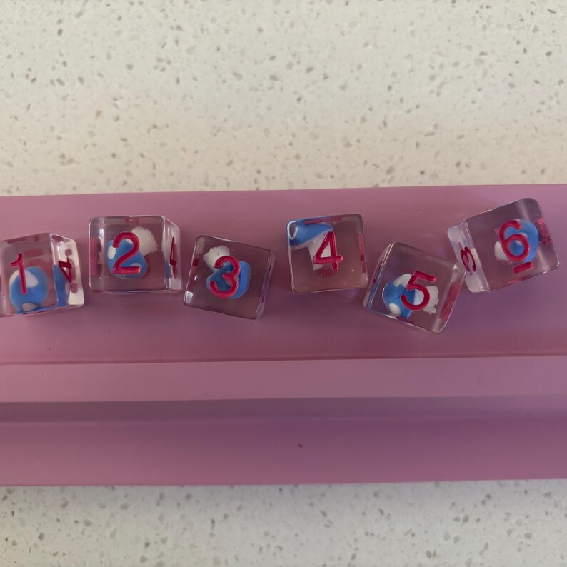 Set of 6 D6 Dice With Arabic Numerals Encased Mushroom - Etsy