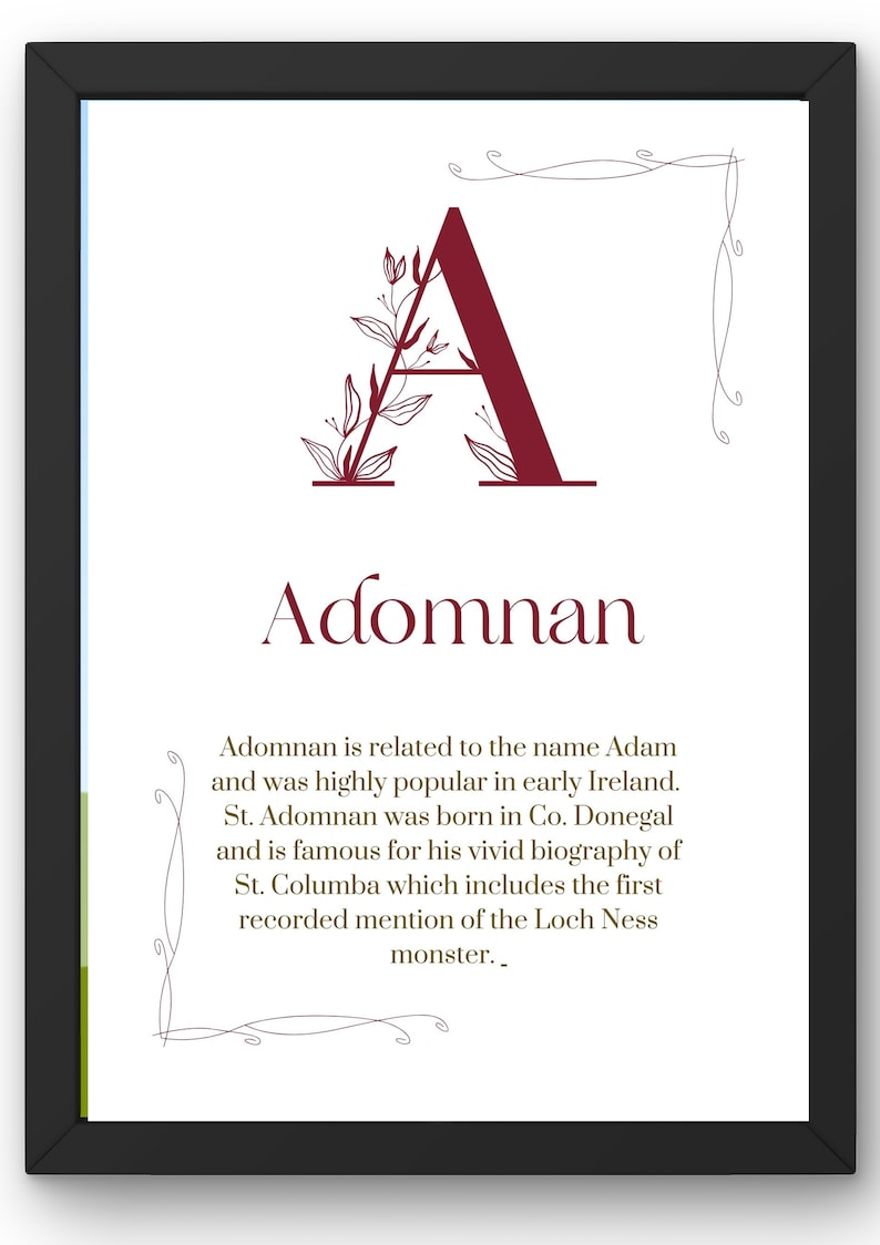 Adomnan Name Art Print: Irish Decor Gift (digital Download) - Etsy