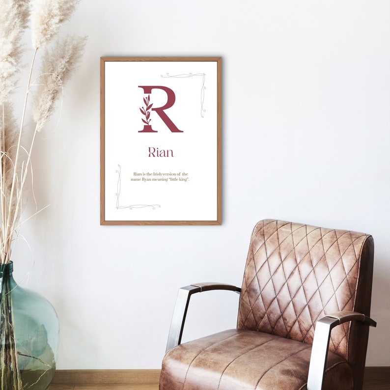 Rian Name Meaning Print | Irish Name Definition Wall Art | Digital ...