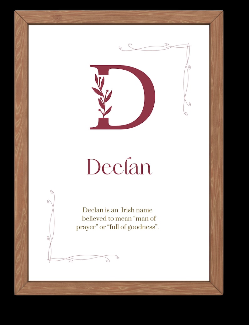 Declan | Name Art Print | Irish Wall Art | Baby Name Print | Home Decor ...