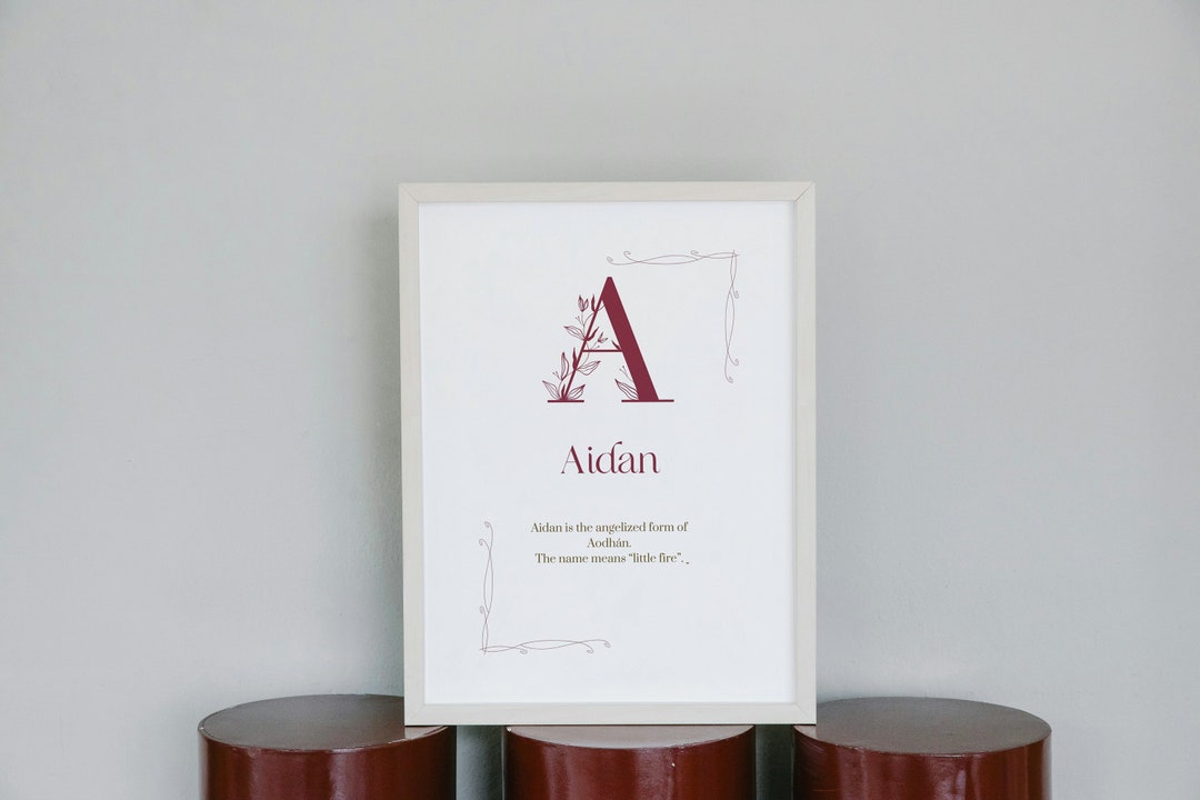 Aidan | Name Art Print | Irish Wall Art | Baby Name Meaning | Home ...
