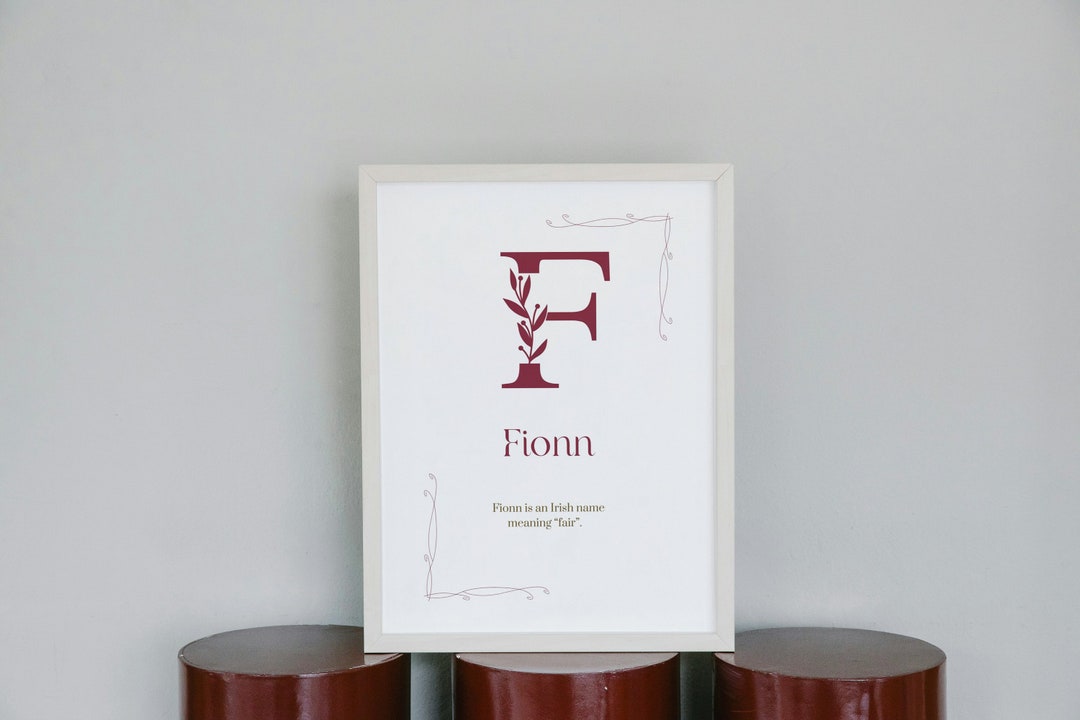 Fionn Name Art Print Irish Wall Art Baby Name Print Home Decor Gift ...