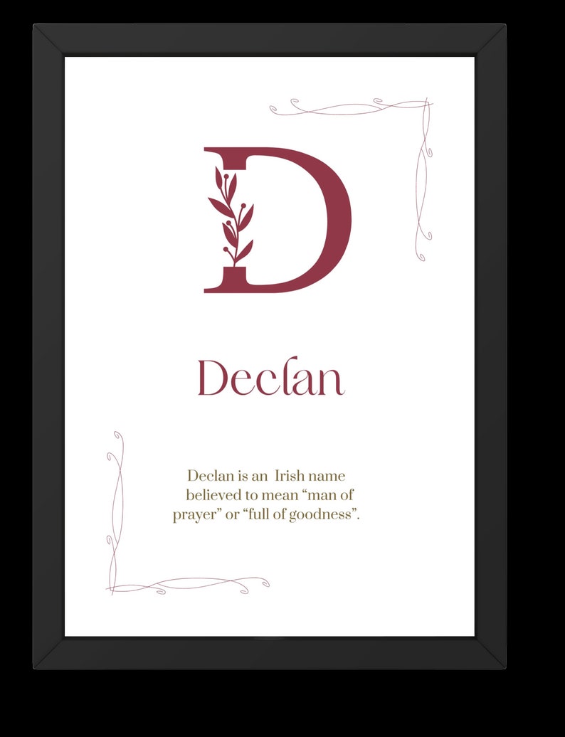 Declan | Name Art Print | Irish Wall Art | Baby Name Print | Home Decor ...