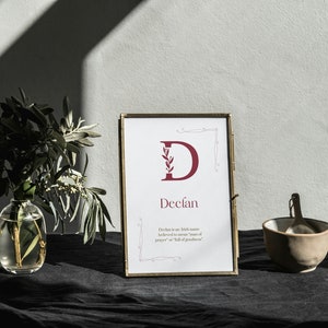 Declan | Name Art Print | Irish Wall Art | Baby Name Print | Home Decor ...