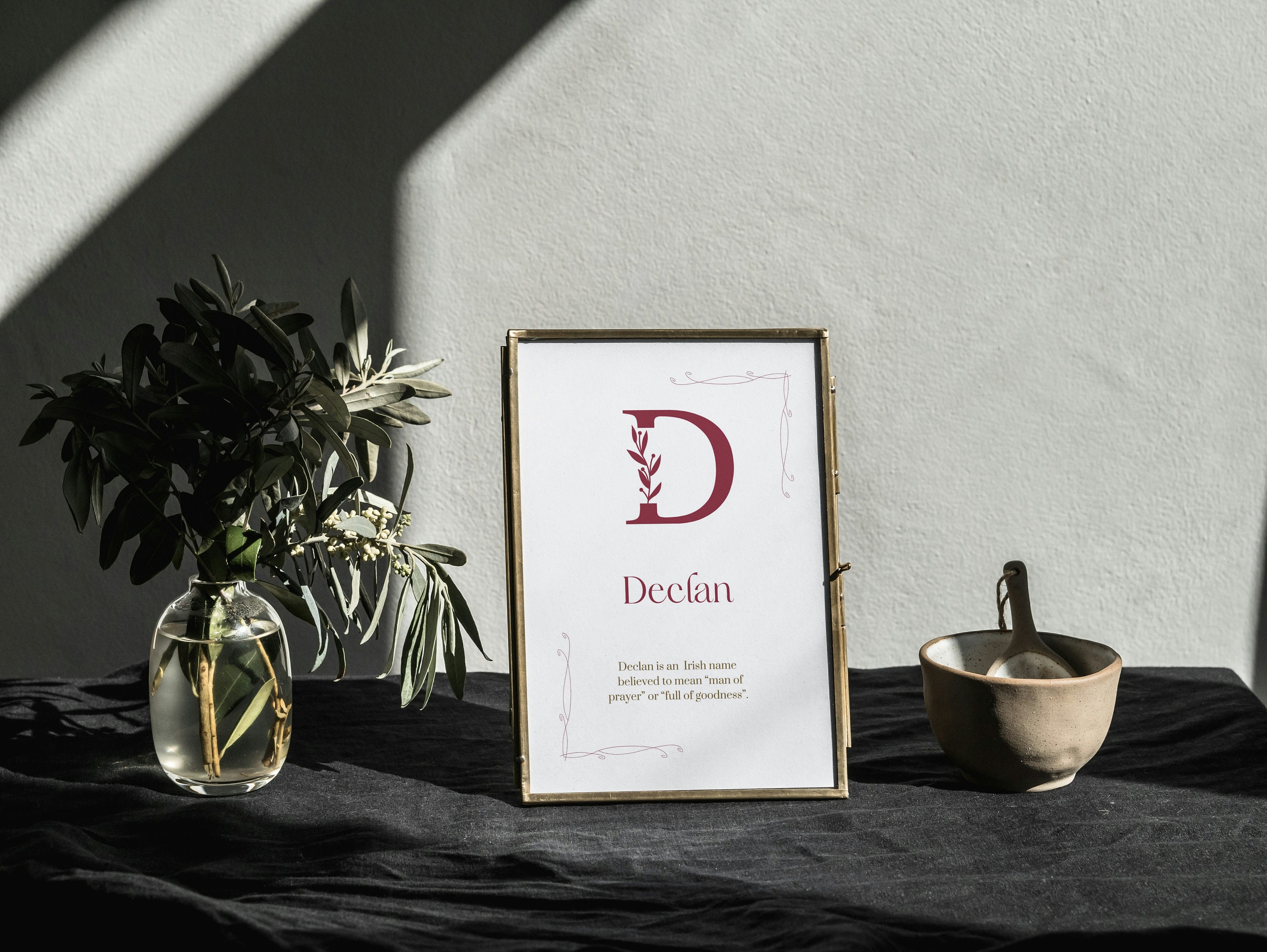 Declan Name Art Print Irish Wall Art Baby Name Print Home Decor Name ...