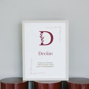 Declan | Name Art Print | Irish Wall Art | Baby Name Print | Home Decor ...