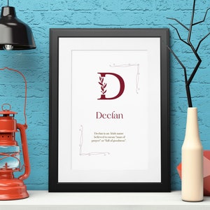 Declan | Name Art Print | Irish Wall Art | Baby Name Print | Home Decor ...