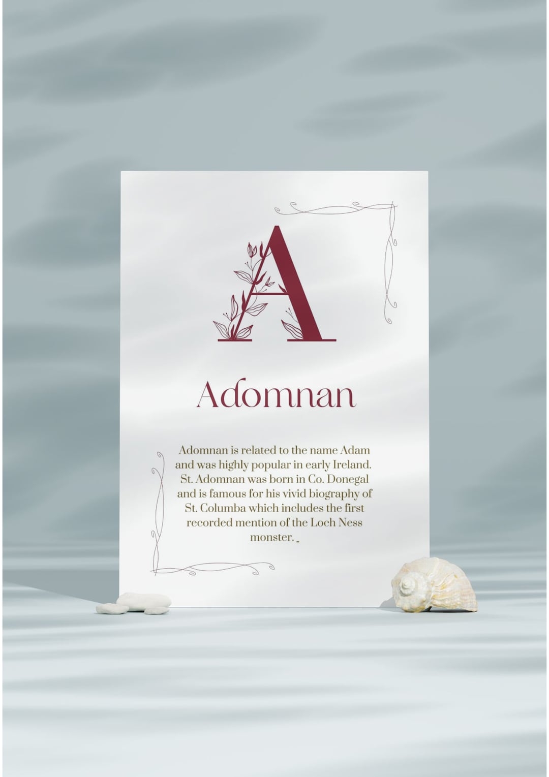 Adomnan Name Art Print Printable Art Baby Name Meaning Gift Under 20 ...