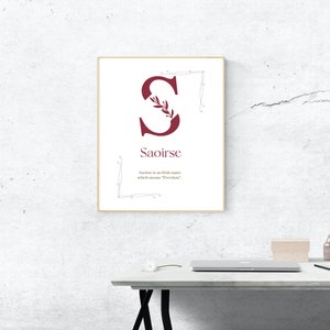 Saoirse | Digital Download | Irish Wall Art | Baby Name Print | Home ...
