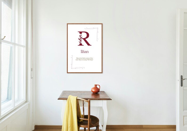 Rian Name Meaning Print | Irish Name Definition Wall Art | Digital ...