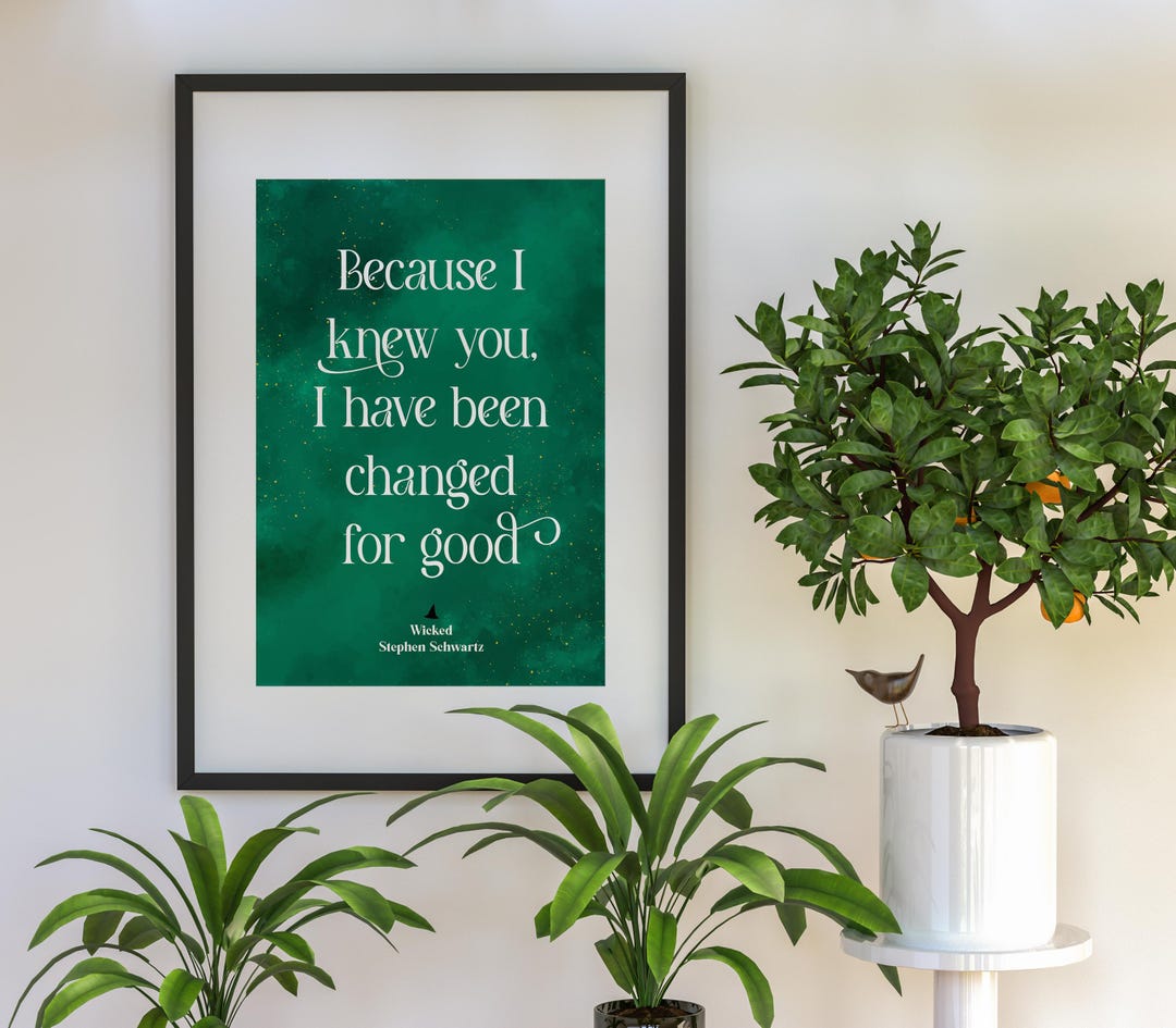 Wicked the Musical - Elphaba & Glinda - for Good - Quote Poster Wall ...