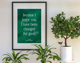 Wicked the Musical - Pink - Defying Gravity - Quote Poster Wall Art ...