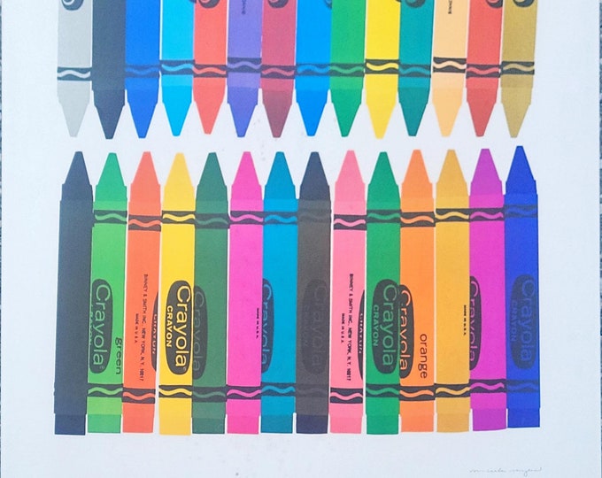 Original Vintage Crayola Crayons Poster, Choice Editions, Mickey Myers ...