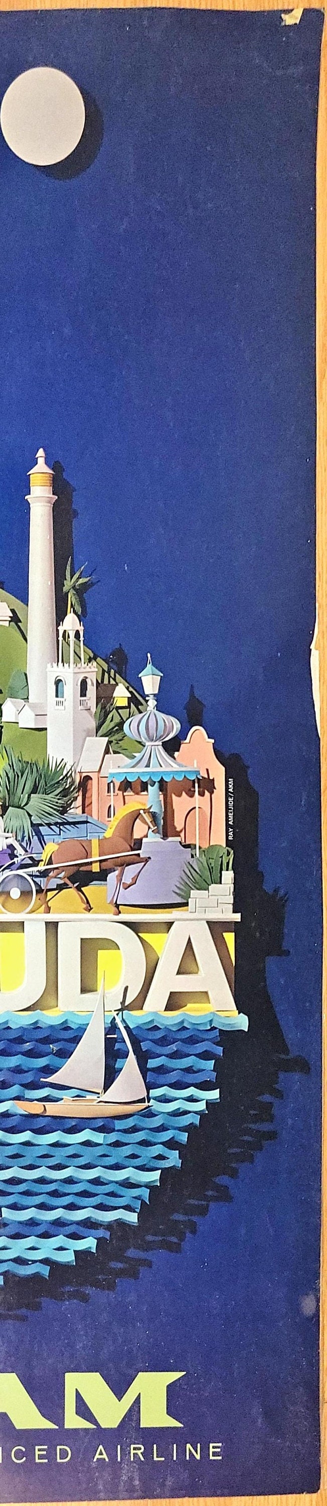 Pan Am - Bermuda, Original Vintage 1950 Travel Poster - Etsy