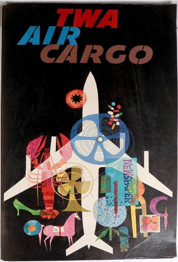 TWA Air Cargo, Original Vintage Travel Poster - Etsy