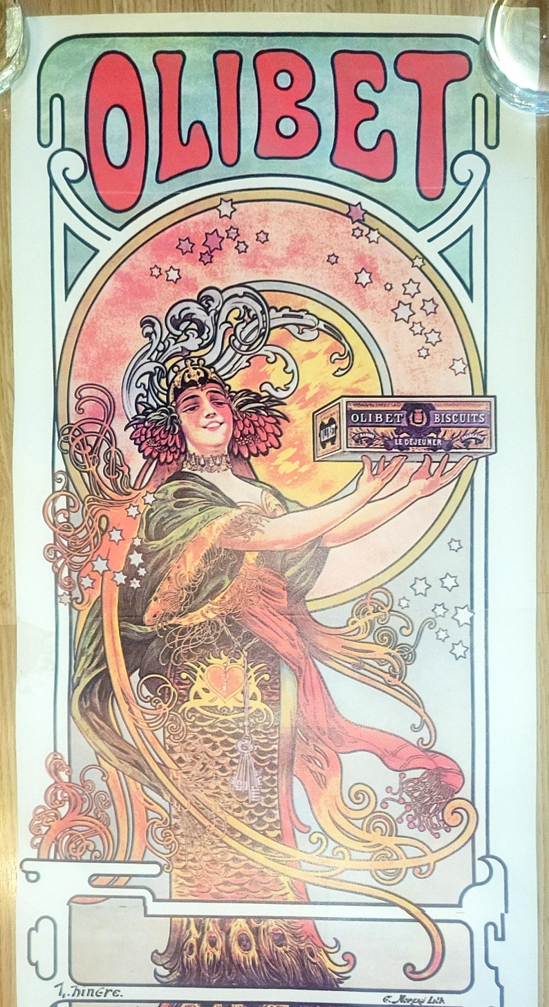 1898 Olibet, Le Dejeuner Biscuit Vintage Poster by Louis Theophile ...
