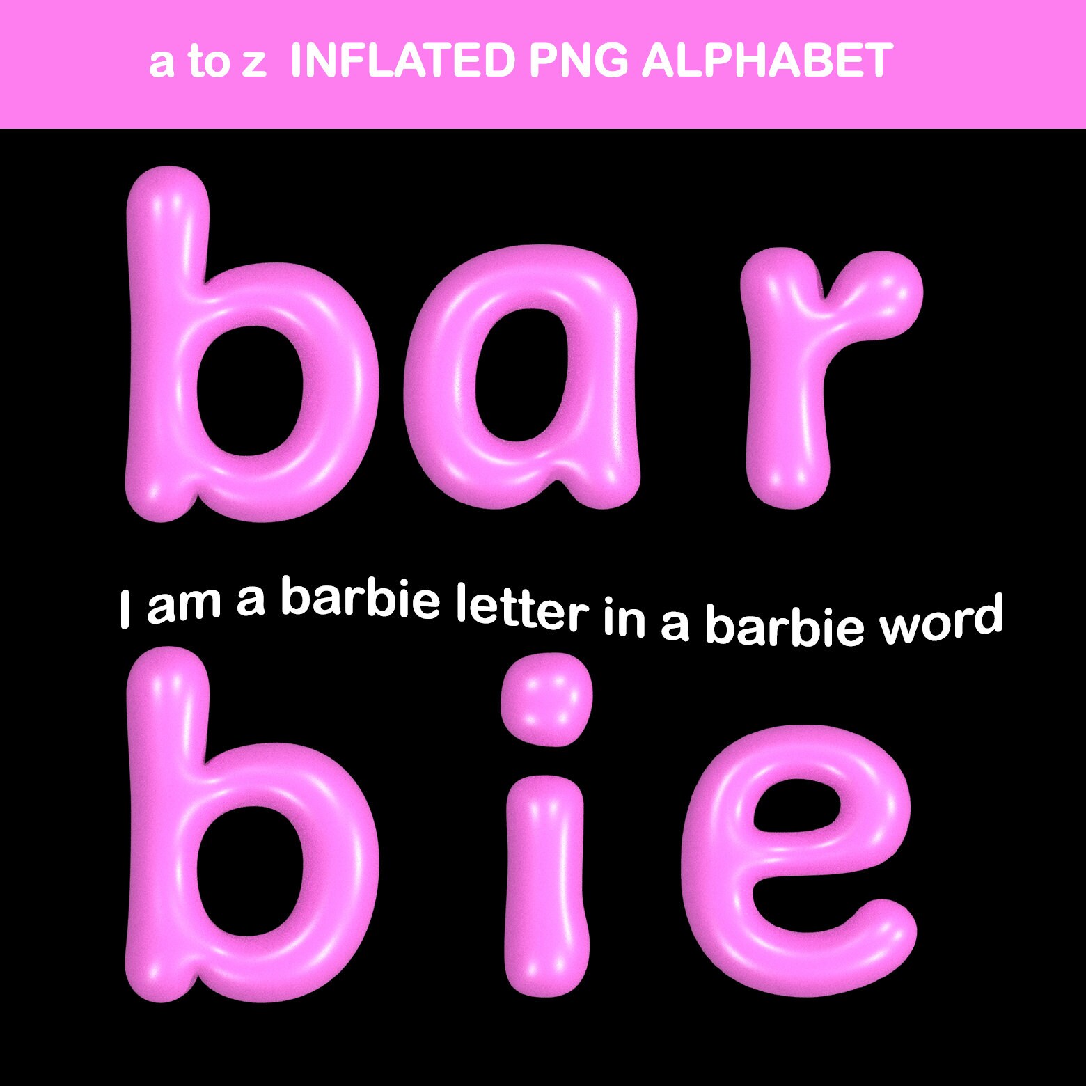 3D Inflated Doodle Letters,3d Inflated Puff Alphabet Clipart,3d Bubble ...