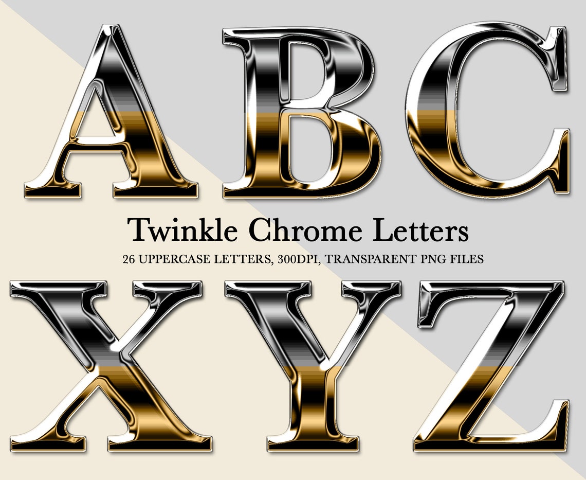 Twinkle Chrome Letters PNG Clipart,gold Chrome Alphabet,silver Chrome ...