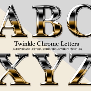 Twinkle Chrome Letters PNG Clipart,gold Chrome Alphabet,silver Chrome ...