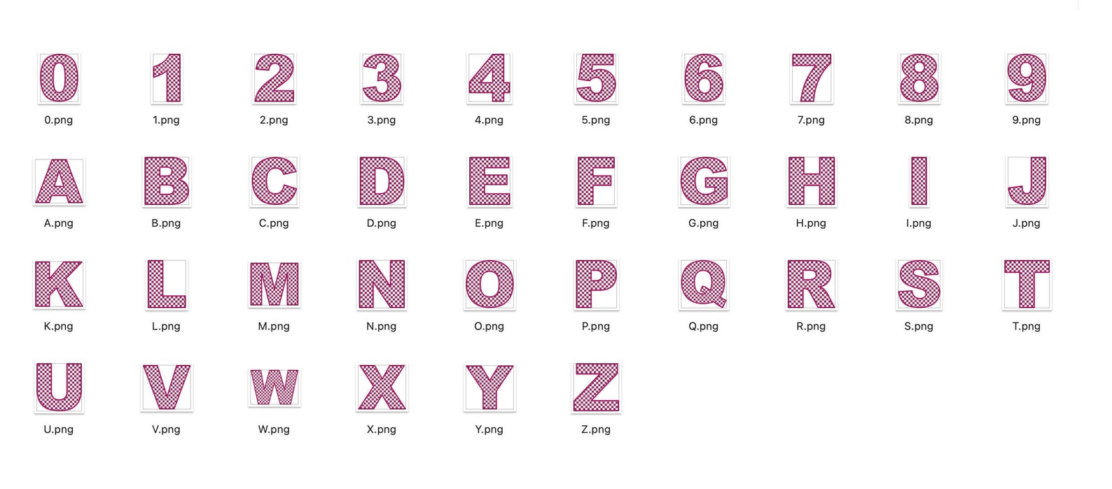 7 Sets Checkered Letters Clipart,sport Letters Png,checkered Font Png ...