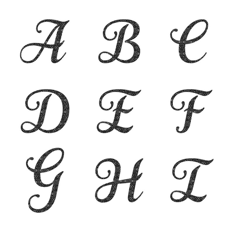 Black Glitter Digital Alphabet,bling Letters Clipart,glitter Alphabet ...