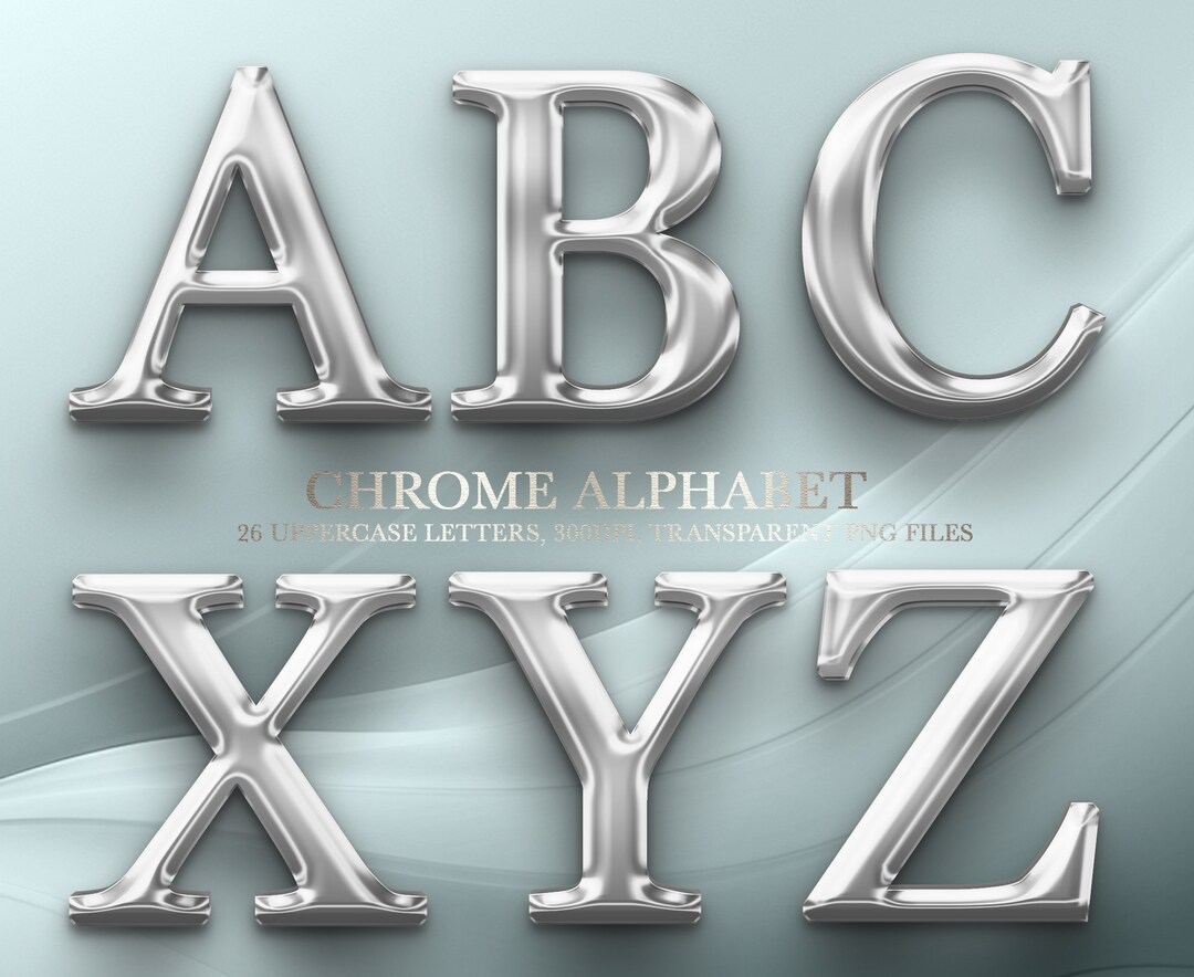 Chrome Alphabet Png,silver Chrome Letters PNG Clipart,metallic Letters ...