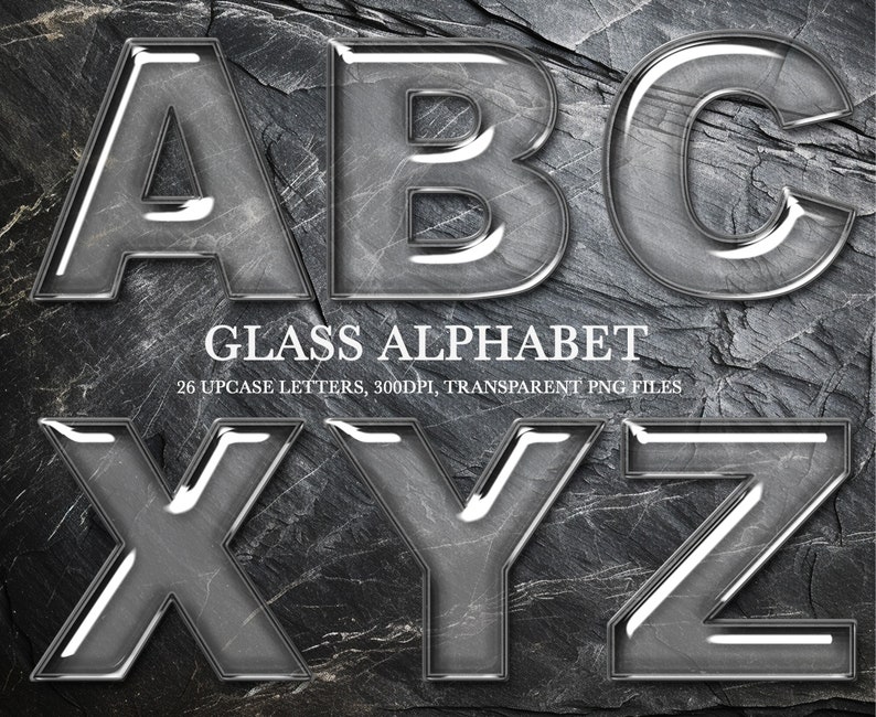 Transparent Glass Letters, Glass Alphabet, Glass PNG, Glass Clipart ...