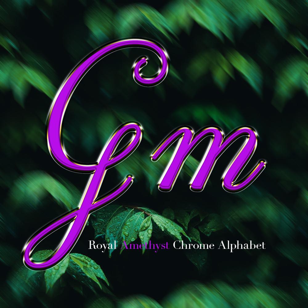 Royal Amethyst Chrome Alphabet PNG Clip Art | Purple Chrome Letters ...