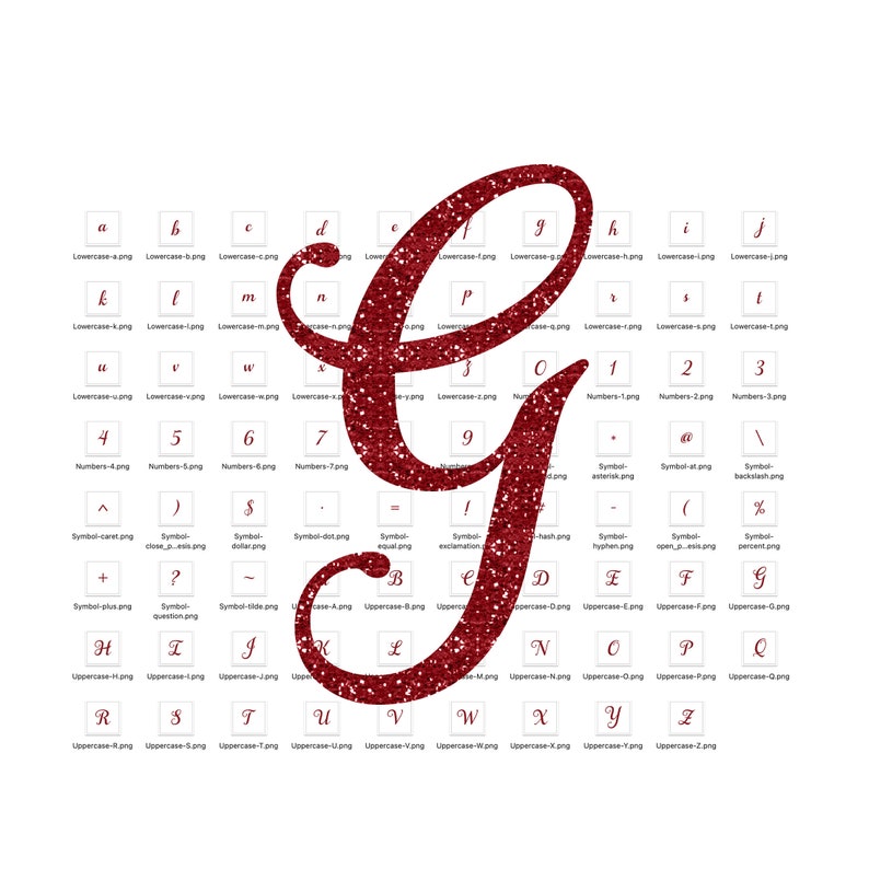 Red Glitter Digital Alphabet,bling Letters Clipart,glitter Alphabet ...