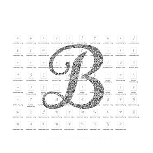 Silver Glitter Digital Alphabet, Bling Letters Clipart,silver Chrome ...