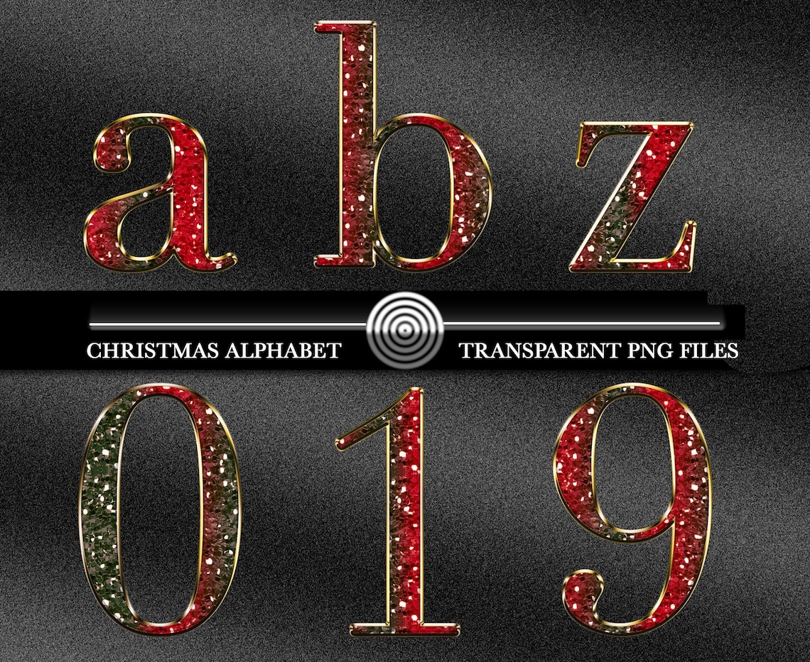 Christmas Alphabet Clip Art | Red and Gold Chrome Alphabet PNG ...