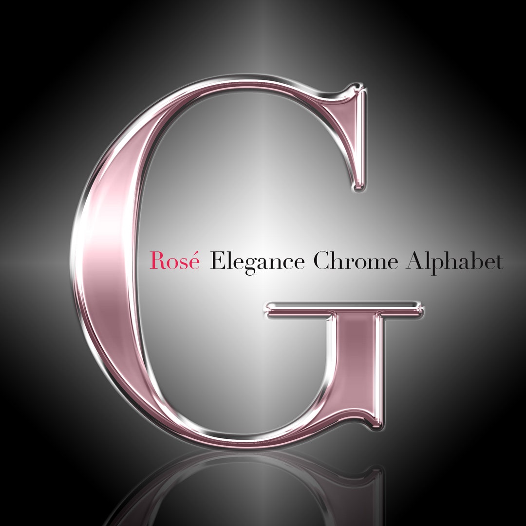 Rosé Elegance Chrome Alphabet PNG Clip Art | Pink Chrome Letters ...