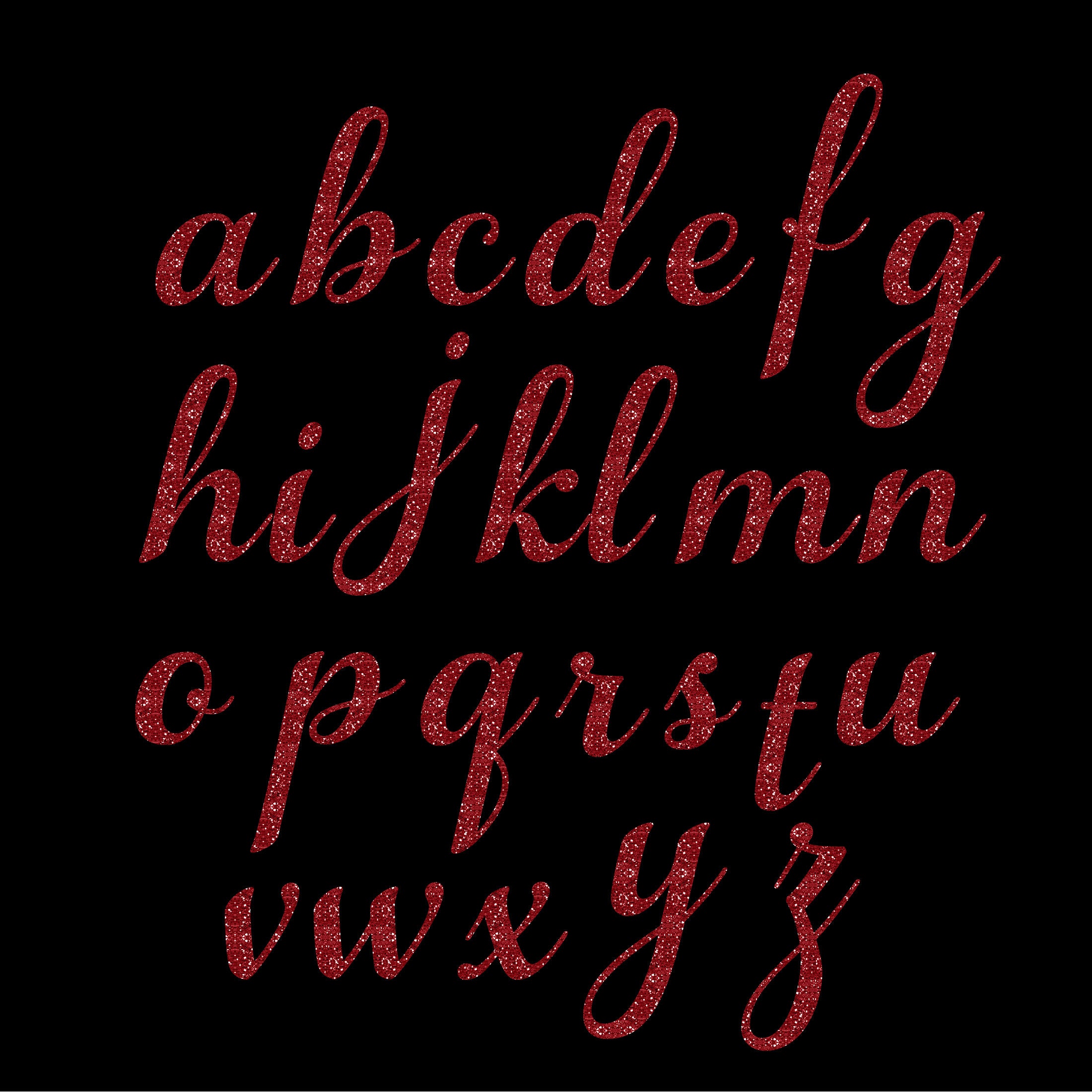 Red Glitter Digital Alphabet,bling Letters Clipart,glitter Alphabet ...