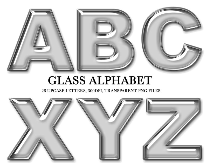Transparent Glass Letters, Glass Alphabet, Glass PNG, Glass Clipart ...