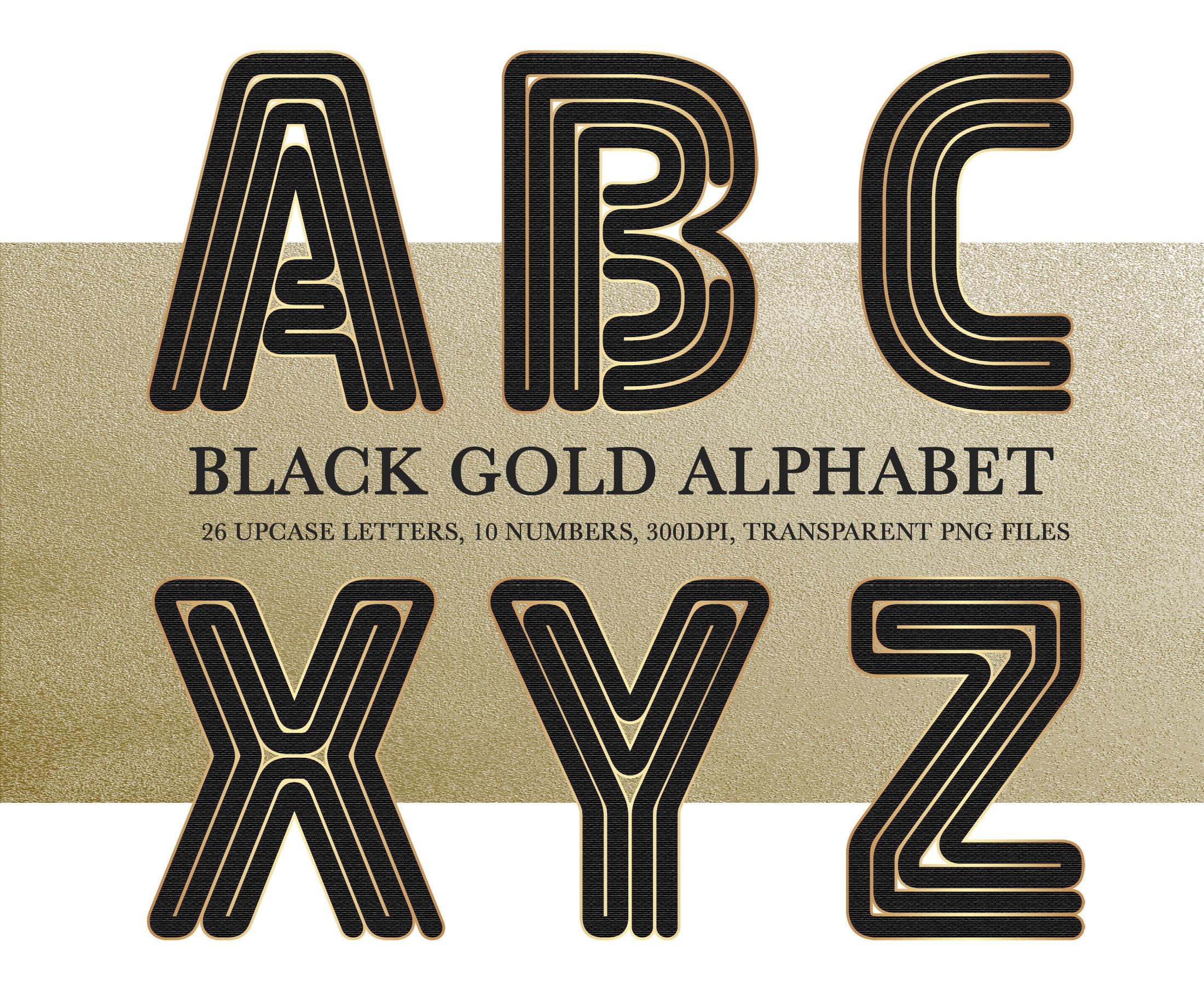 Black Gold Chrome Letters, Black Gold Alphabet, PNG, Clipart, Gold ...