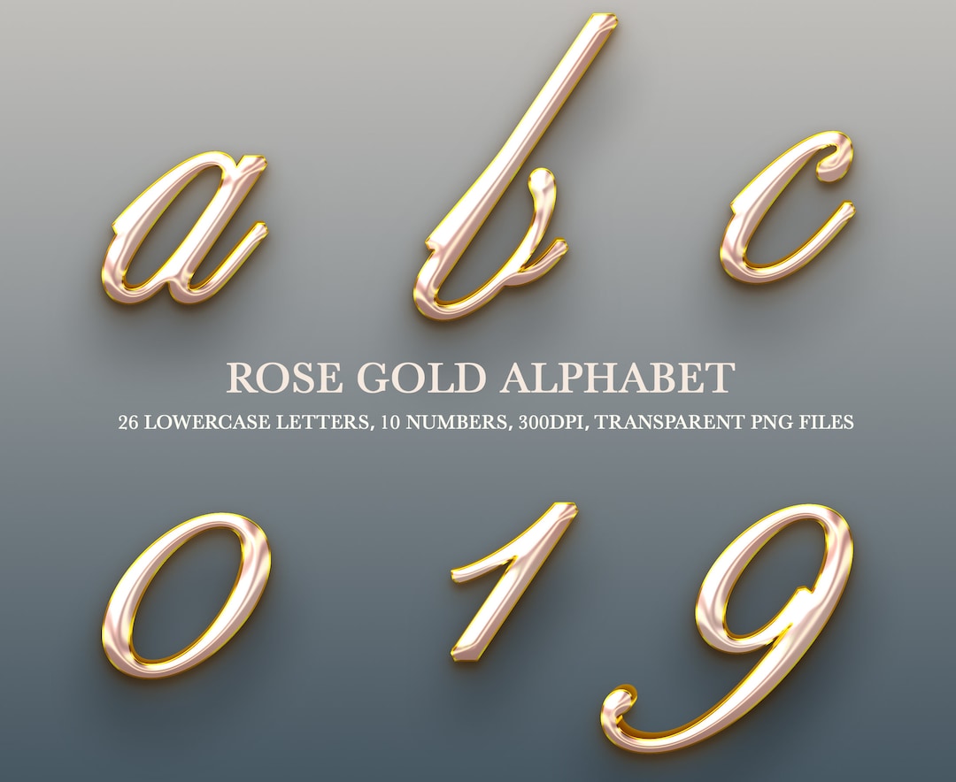 Pink Gold Chrome Letters,chrome Numbers,png,pink Clipart,gold Letters ...