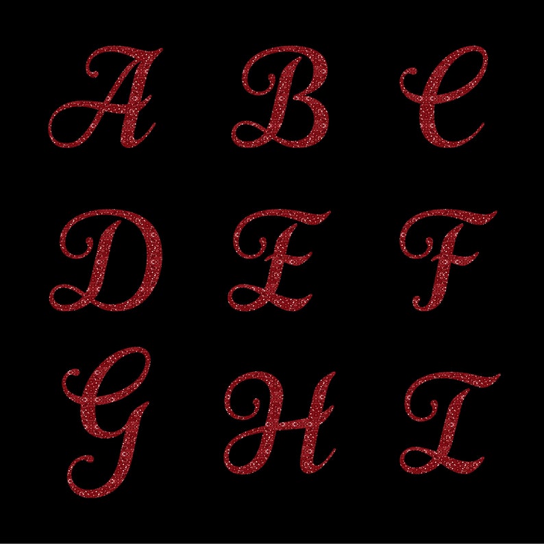 Red Glitter Digital Alphabet,bling Letters Clipart,glitter Alphabet ...