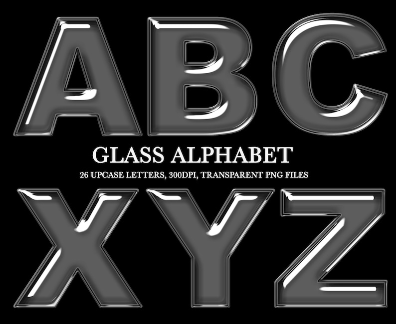 Transparent Glass Letters, Glass Alphabet, Glass PNG, Glass Clipart ...