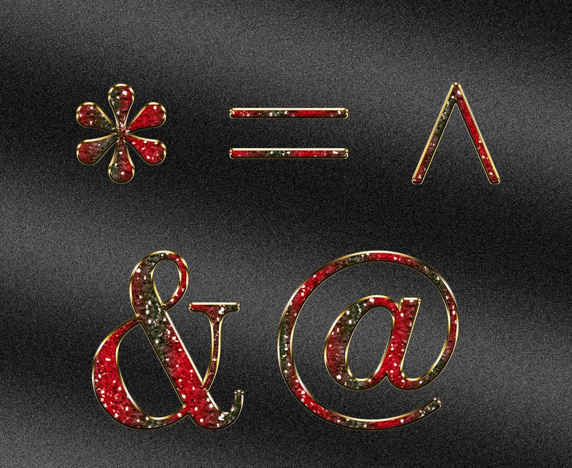 Christmas Alphabet Clip Art | Red and Gold Chrome Alphabet PNG ...